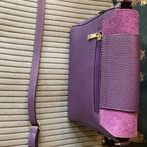 Massimo Conti | Bags | Massimo Conti Italianmade Purple Suede And ...